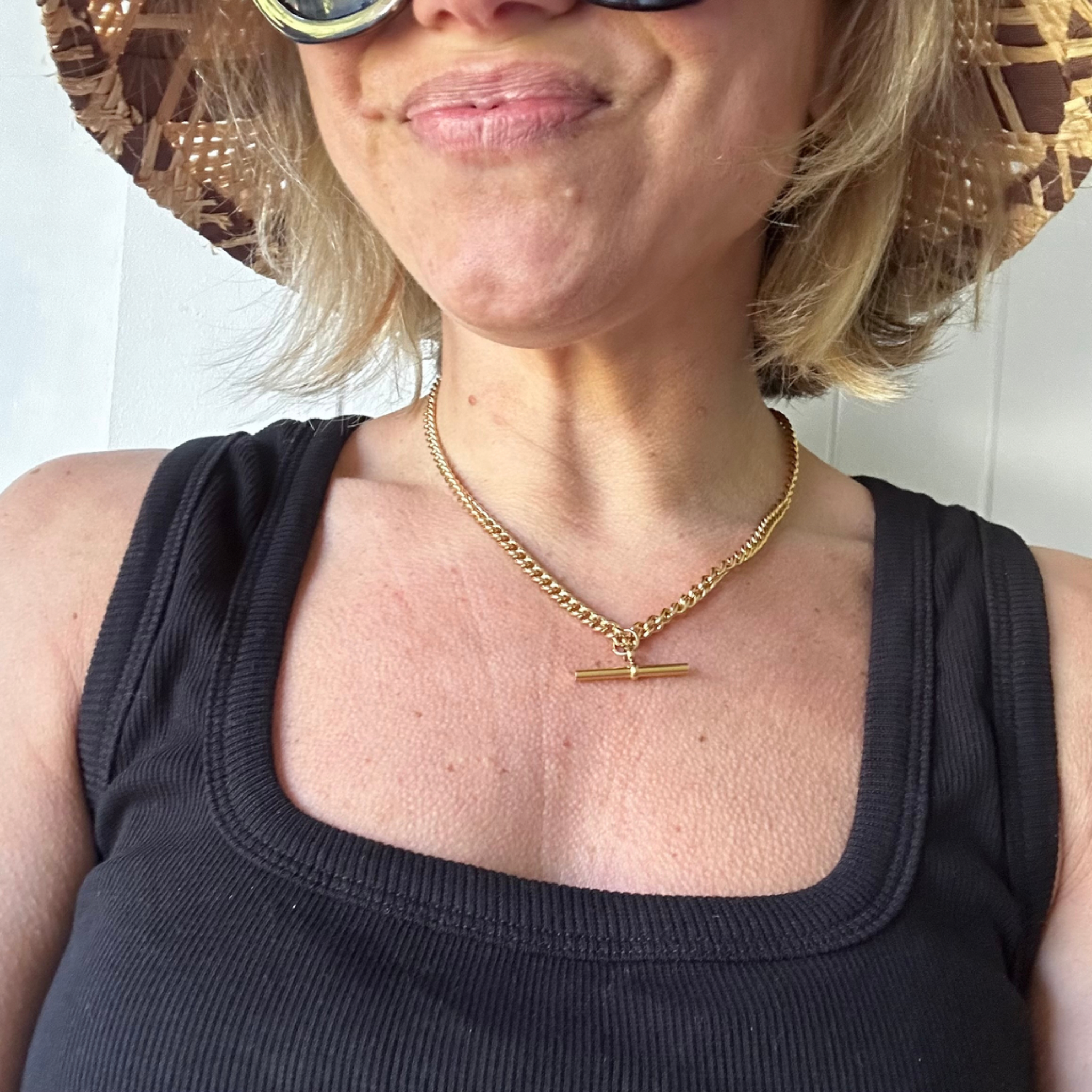 Scott-Samuel | Large Gold T Bar Chain Necklace