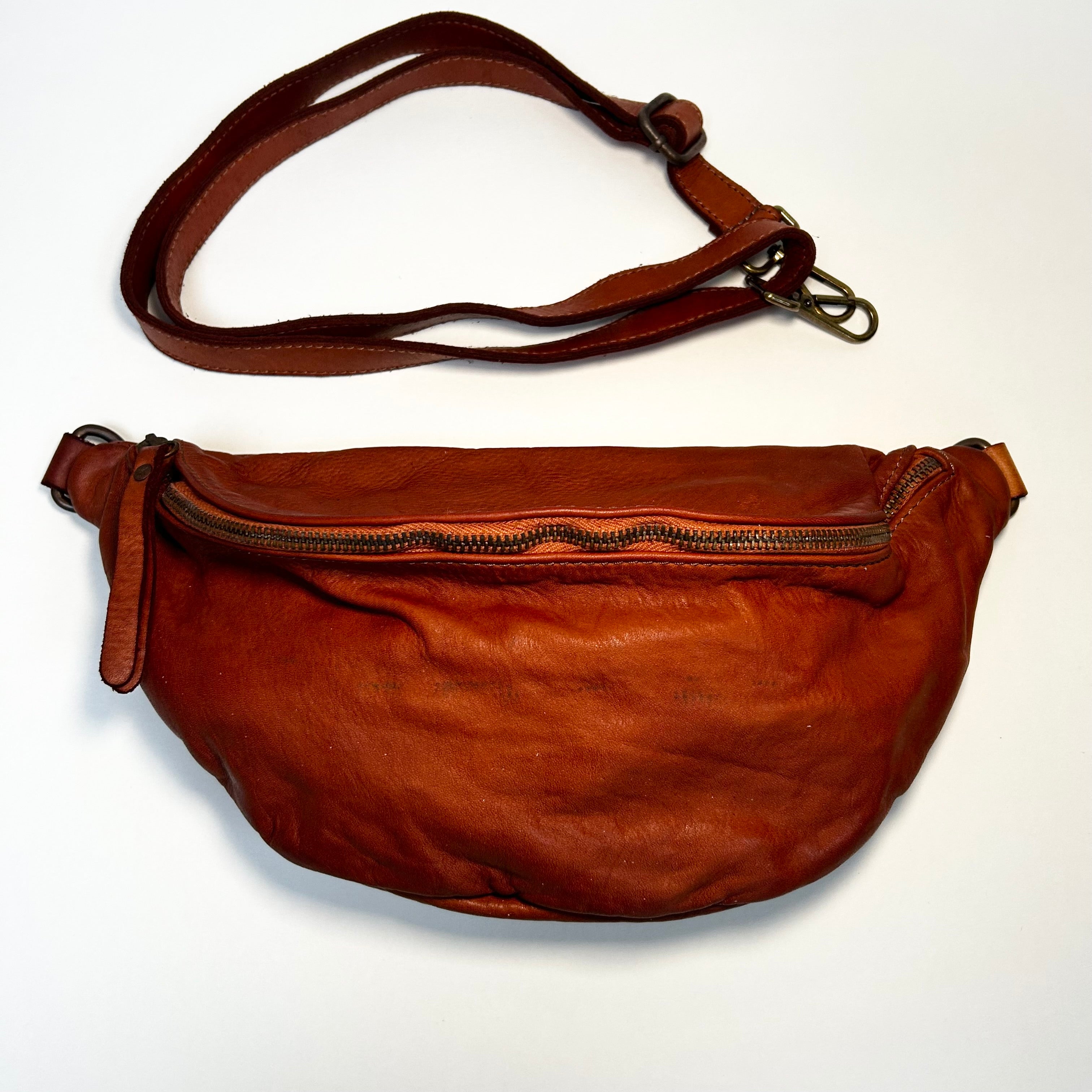 The Large Washed Leather BumBag / Sling Bag | Scott-Samuel