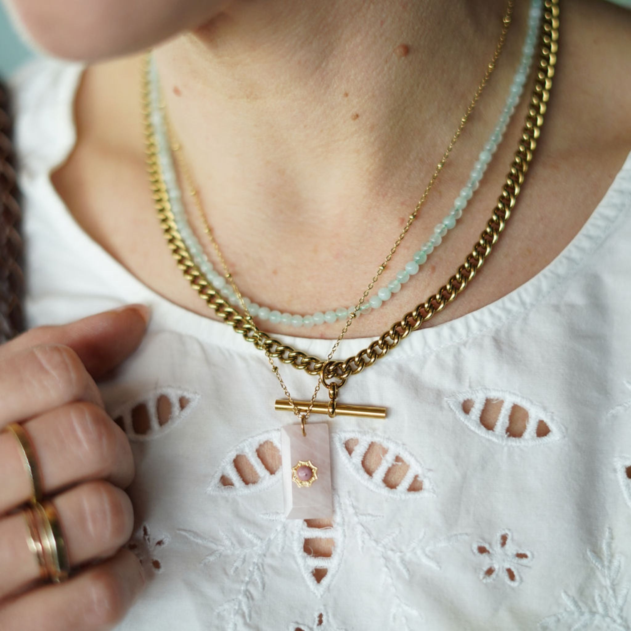 Scott-Samuel | Large Gold T Bar Chain Necklace